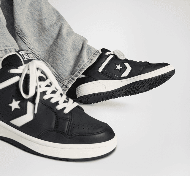 Converse Weapon Leather Black/Black/White A12336C